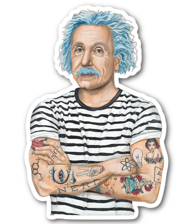 Inked Einstein STICKER | Urban Owl